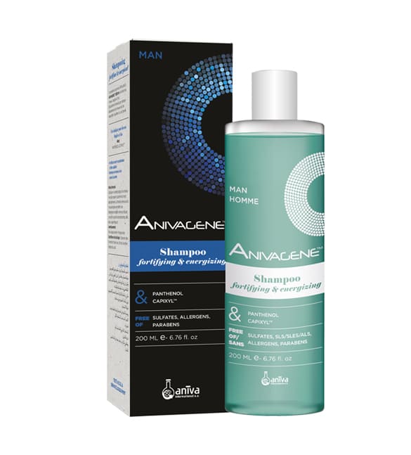 ANIVAGENE SHAMPOOING FORTIFIANT ET ENERGISANT HOMME SANS SULFATE 200 M – beautymarket.maroc