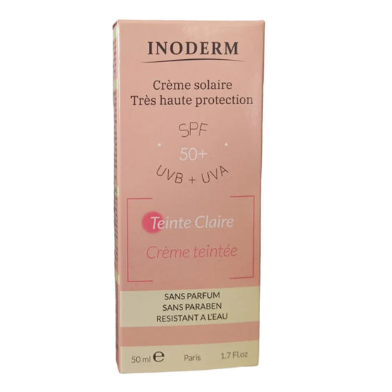 Inoderm Creme solaire teint claire SPF 50+ 50 ML – beautymarket.maroc