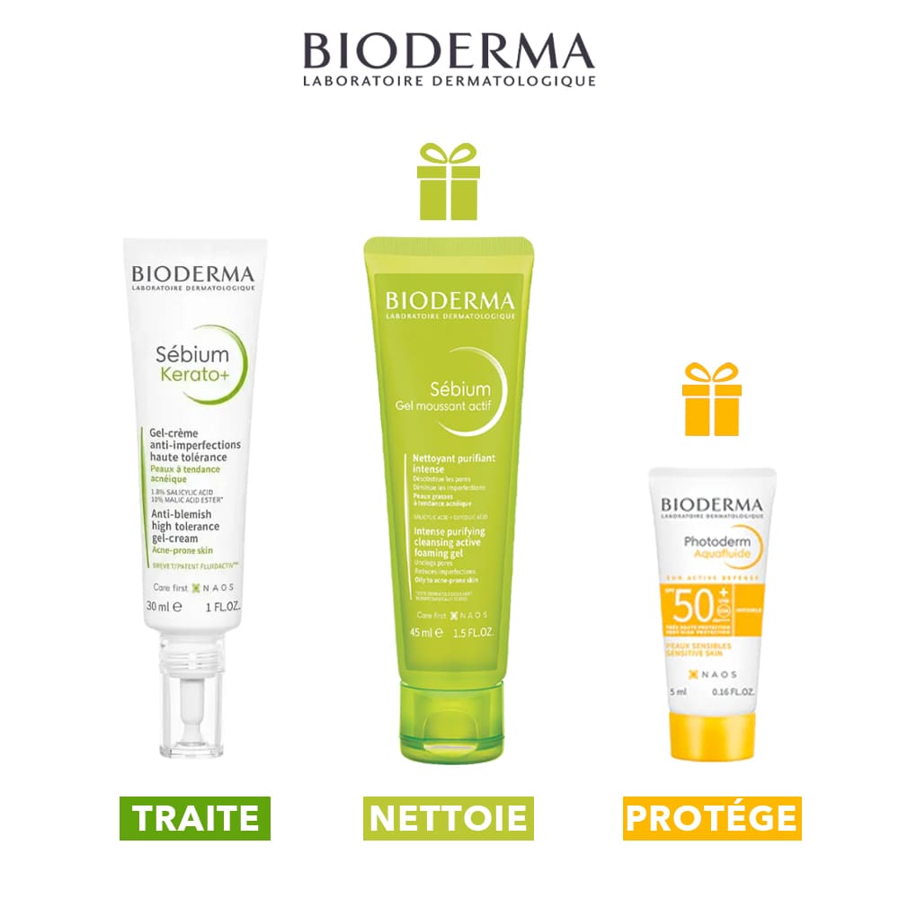 BIODERMA Pack Sébium Kerato+ Gel Crème A nti Imperfections 30mL = Gel ...