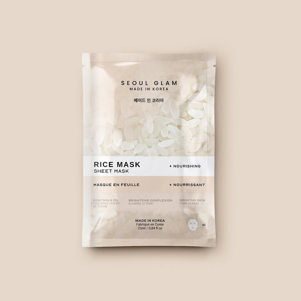 Seoul Glam Rice Sheet Mask 25ml – Masque Éclat & Hydratation à l’Extra ...