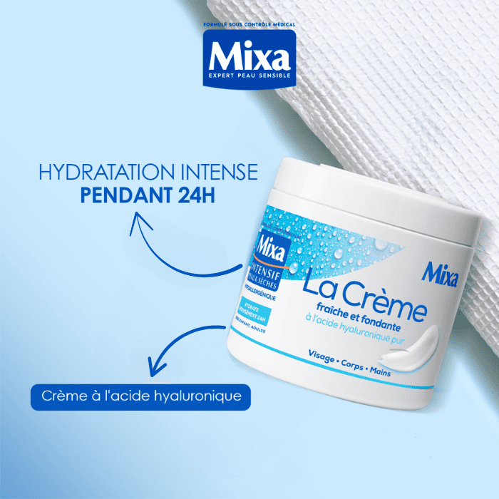 Mixa La Crème Fraîche et Fondante à l'acide hyaluronique pur 400ml ...