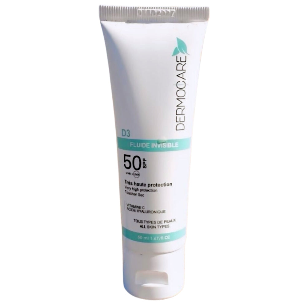 Dermocare D3 Ecran Solaire Invisible en Fluide Spf50 – 50ml ...