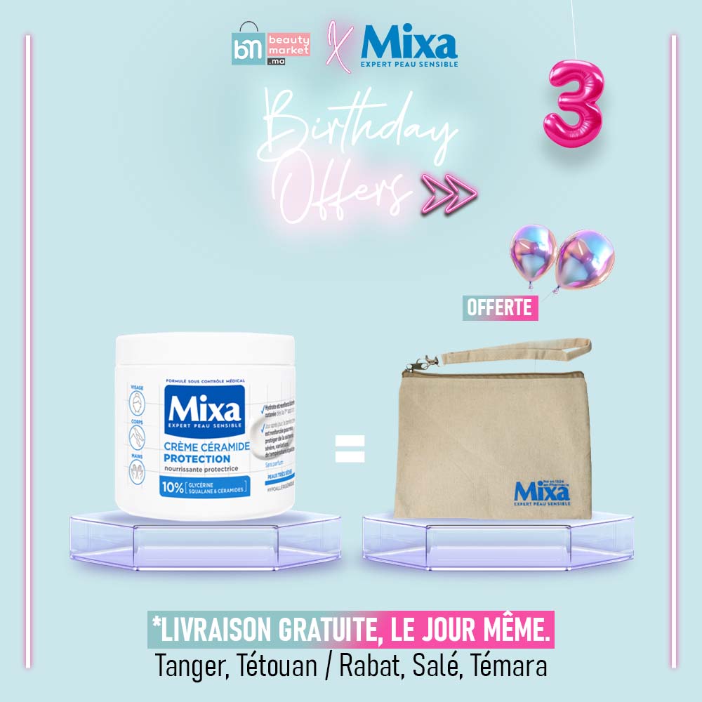 mixa Crème Céramide Protection - Visage, Corps, Mains 400ml = Trousse ...