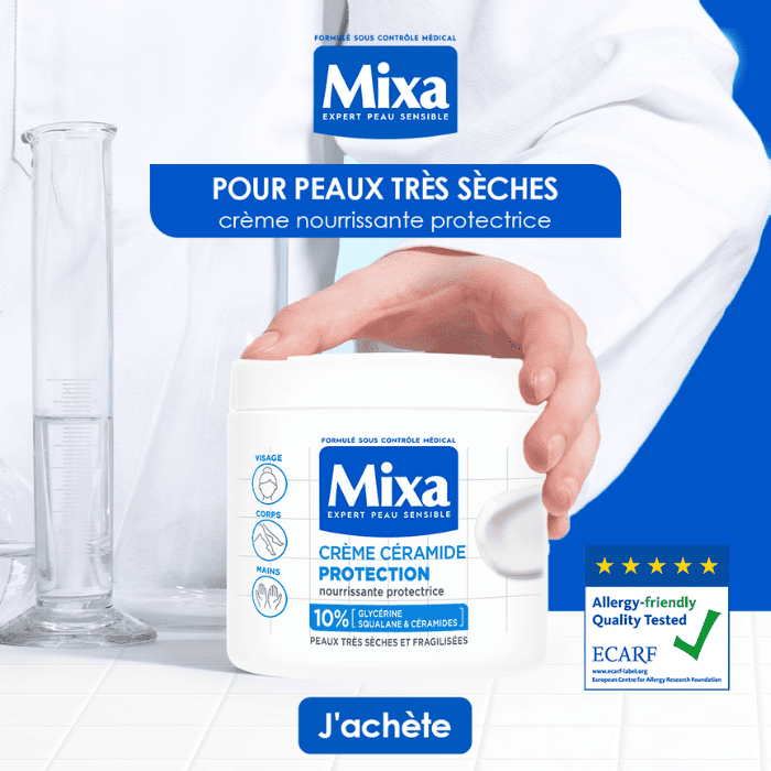Mixa Crème Céramide Protection - Visage, Corps, Mains 400ml ...