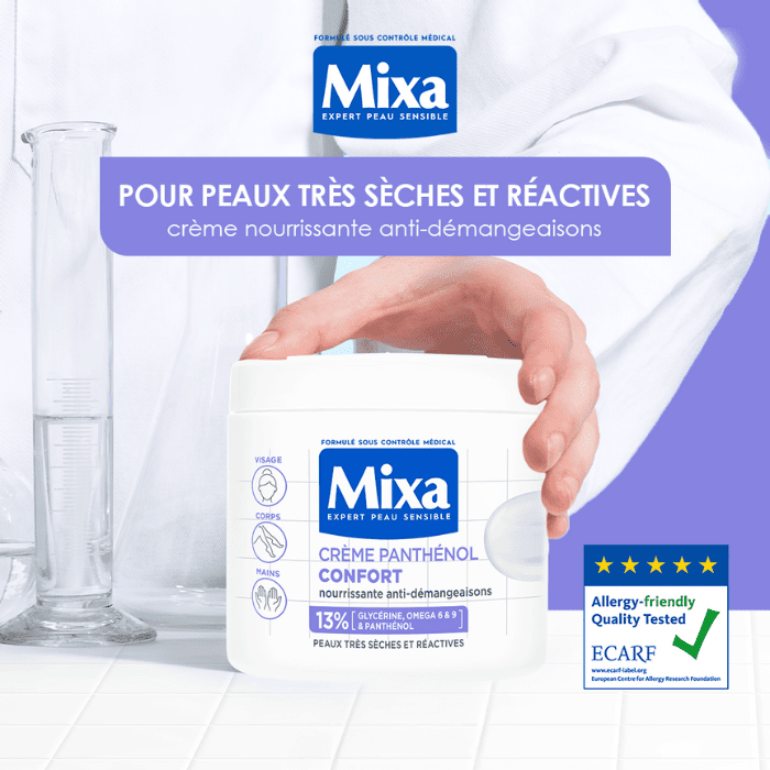 Mixa Crème Panthénol Confort - Visage, Corps, Mains 400ml ...