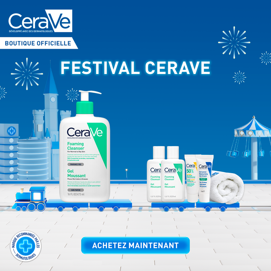 CeraVe Gel Moussant Nettoyant Peaux Normales à Grasses 473 ml + 5 Cade ...