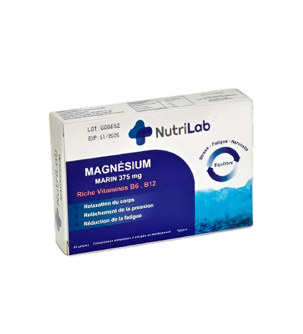 NUTRILAB Magnesium Marin 375mg 30 Gelules – beautymarket.maroc