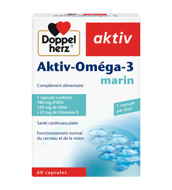 Doppel herz Aktiv Oméga-3 60Capsules – beautymarket.maroc