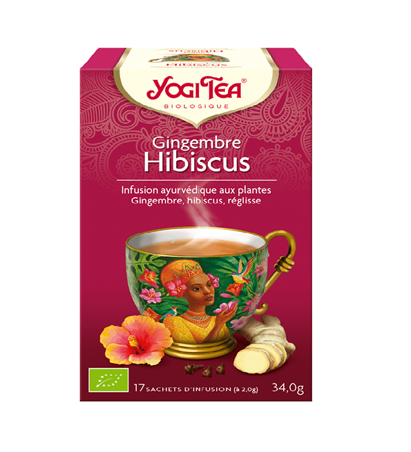 YOGI Tea Gingembre Hibiscus 17 Sachets 100% Bio – beautymarket.maroc